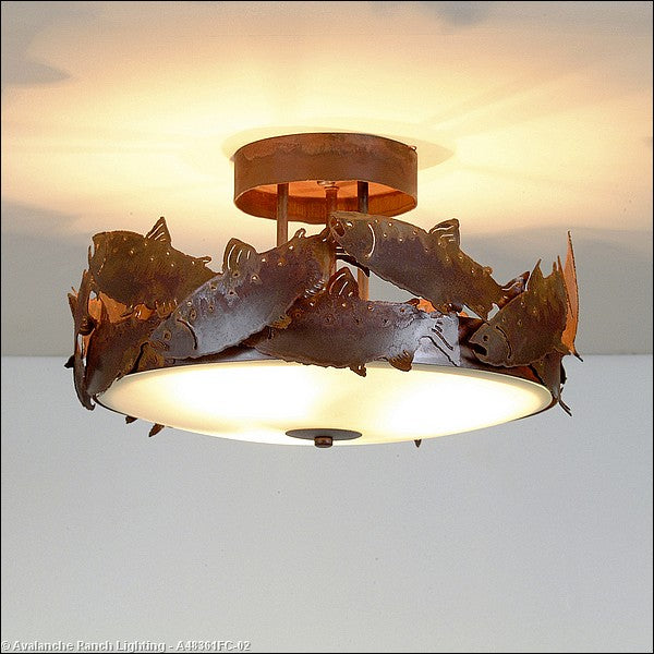 Avalanche Ranch Crestline-Salmon A48361FC-02 Ceiling Light - Rust Pati – Light Lumen